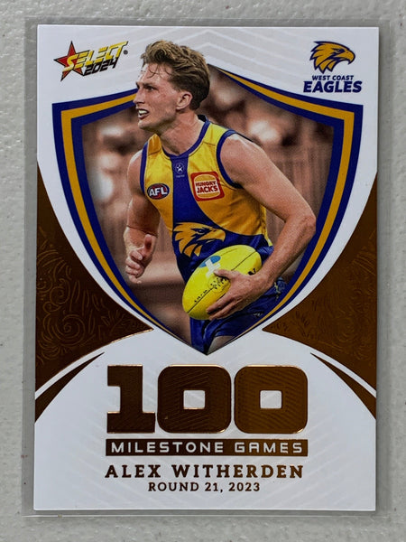 #MG100 Alex Witherden - West Coast Eagles - Milestone Games - 2024 AFL ...